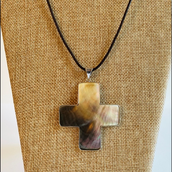 Jewelry | Abalone Shell Cross Pendant Necklace | Poshmark